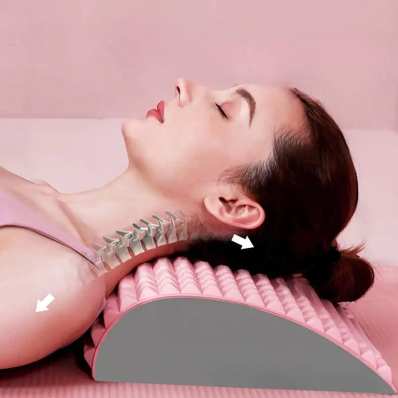 FlexiCurve Back Stretcher Pillow - Neck & Lumbar Support for Pain Relief